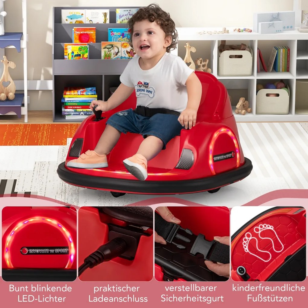 Costway Bumper Car pro děti Elektrický Bumper Car s blikajícími LED světly