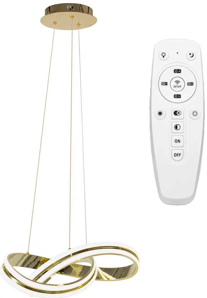 Toolight - LED stropní svítidlo APP818-CP + dálkové ovládání, zlatá, OSW-04028
