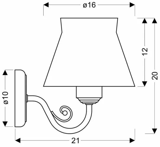 Nástěnné svítidlo ZEFIR 1xE27/40W/230V