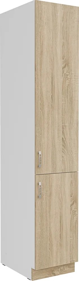 SARA | vysoká skříňka 40 DK-210 2F policová | 40 cm | bílá/dub sonoma