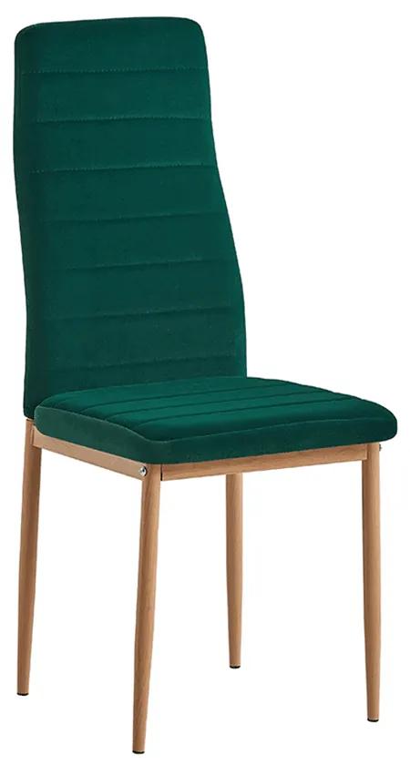 Kondela Židle, smaragdová, velvet látka / dub, COLETA NOVA