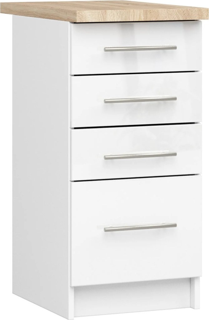 Kuchyňská skříňka Olivia S40 SZ4 bílá/bílý lesk