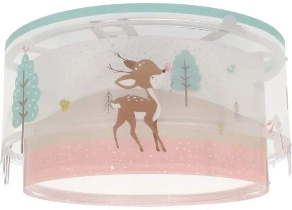 Dalber 61276 - Dětské stropní svítidlo LOVING DEER 2xE27/15W/230V