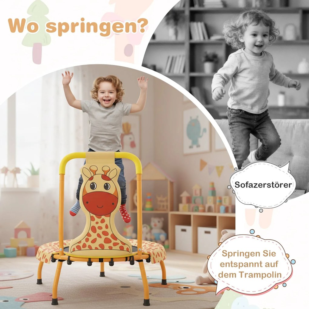 Costway Φ71 cm dětská trampolína s rukojetí a krytem okraje mini trampolína