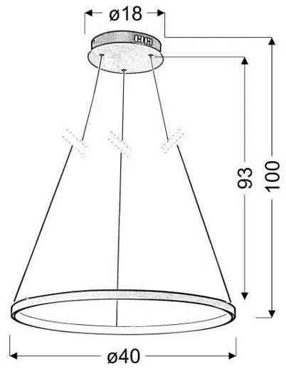 LED Lustr na lanku LUNE LED/25W/230V