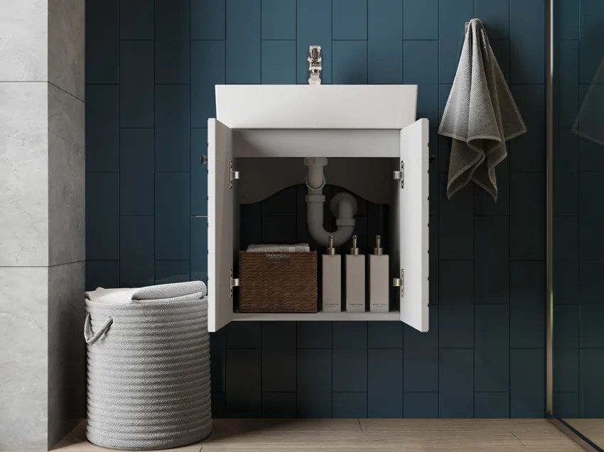 Kingsbath / Lavedo Tessera White 50 koupelnová skříňka s umyvadlem