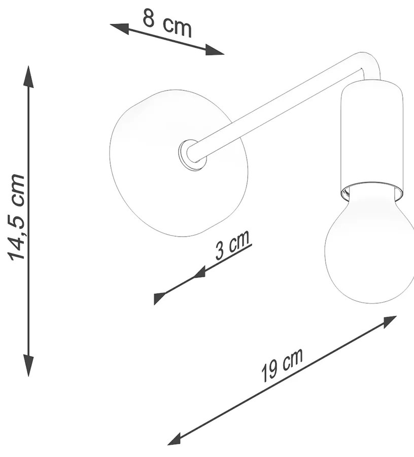 Nástěnné svítidlo Norah 1, černé tělo svítidla