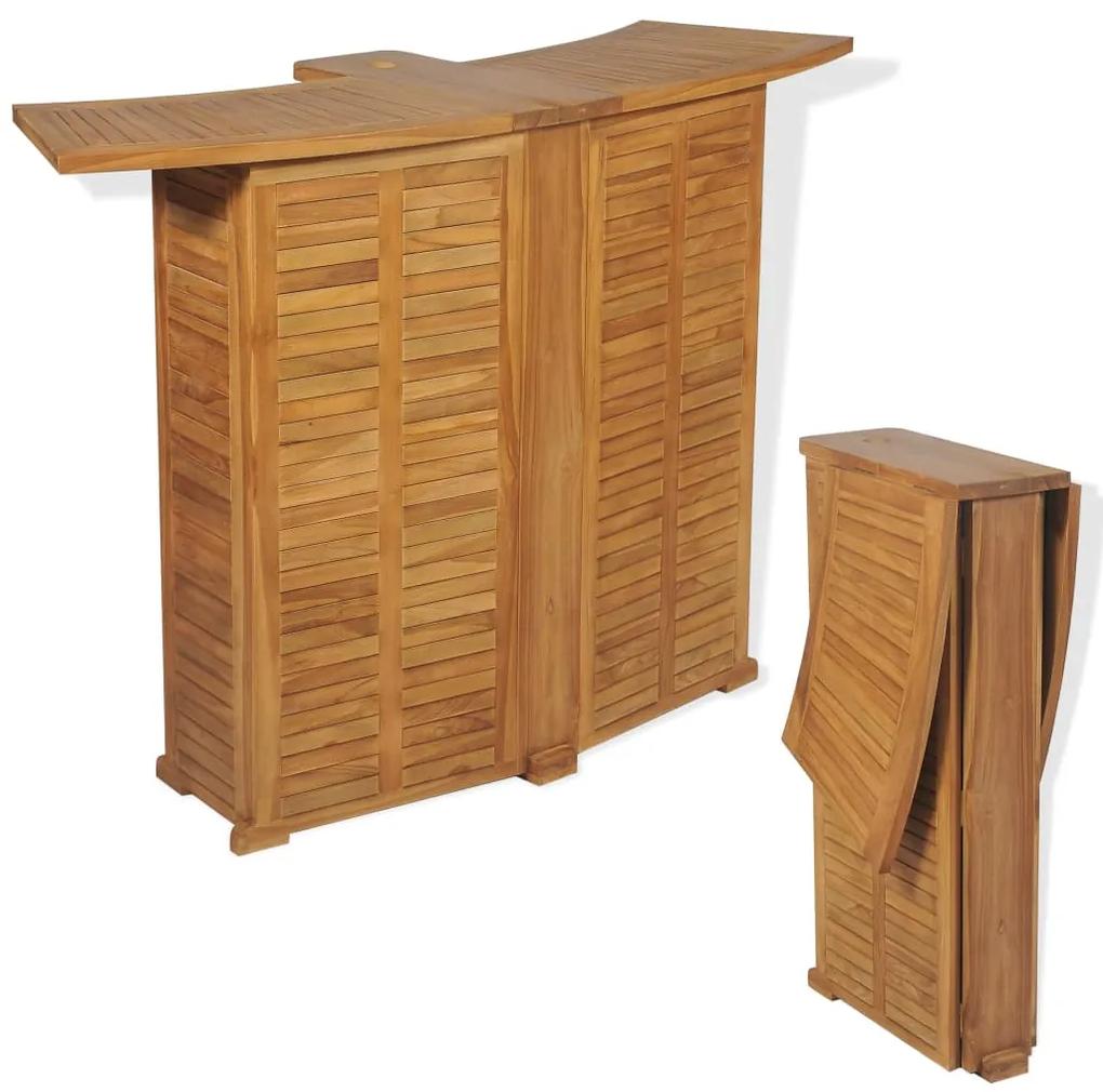 3dílný bistro set se skládacími židlemi masivní teakové dřevo - Default Title
