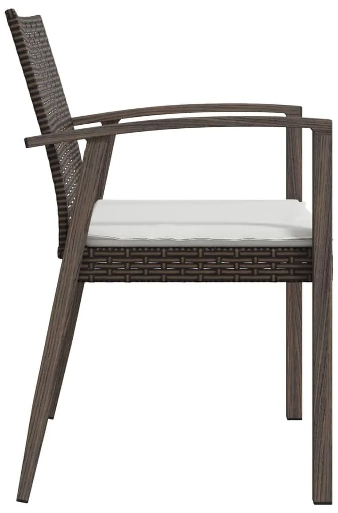Zahradní židle s poduškami 2 ks hnědé 56,5x57x83 cm polyratan - Default Title