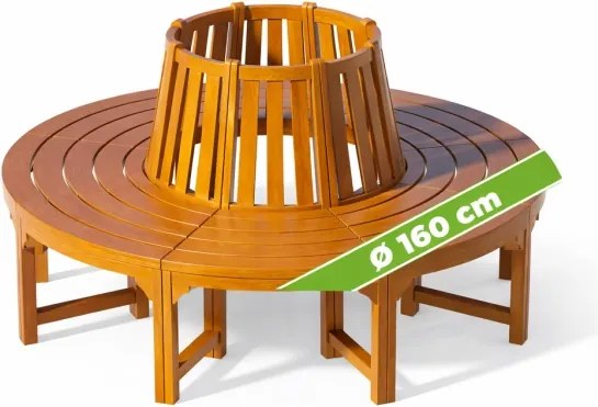 Zahradní lavička kolem stromu Ballu 160 cm - Eukalyptus