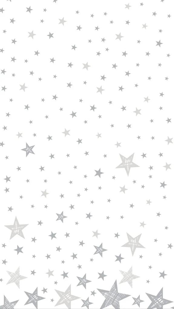 Ubrus bílý s hvězdami Dunicel® 138 cm x 220 cm Shining Star White DUNI