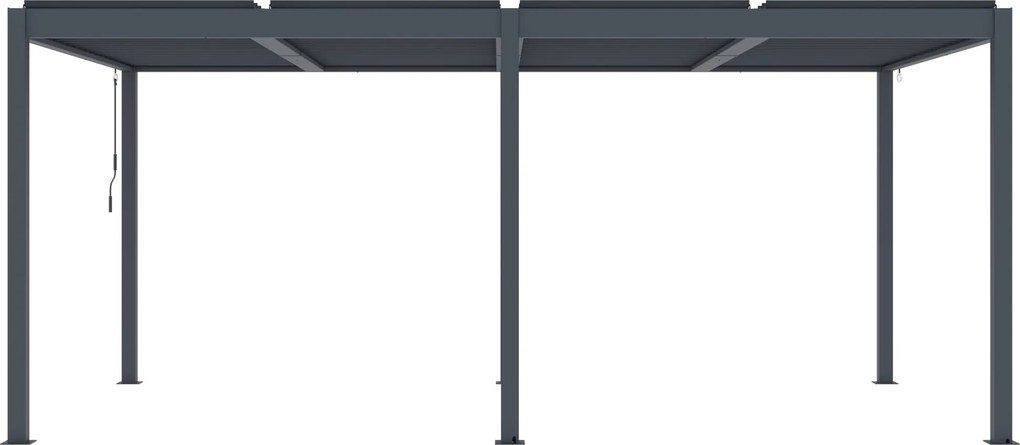 Hliníková bioklimatická pergola s lamelami BestBerg BBP-15G / 5 x 3 m / šedá