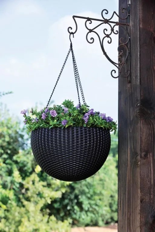 Květináč HANGING SPHERE, hnědý