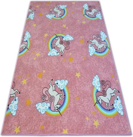 Balta  Kusový dětský koberec UNICORN Jednorožec růžový 150 x 350