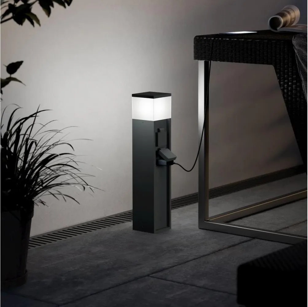 Eglo 901032 - Venkovní lampa se 2 zásuvkami PARK 1xE27/25W/230V IP54 antracit