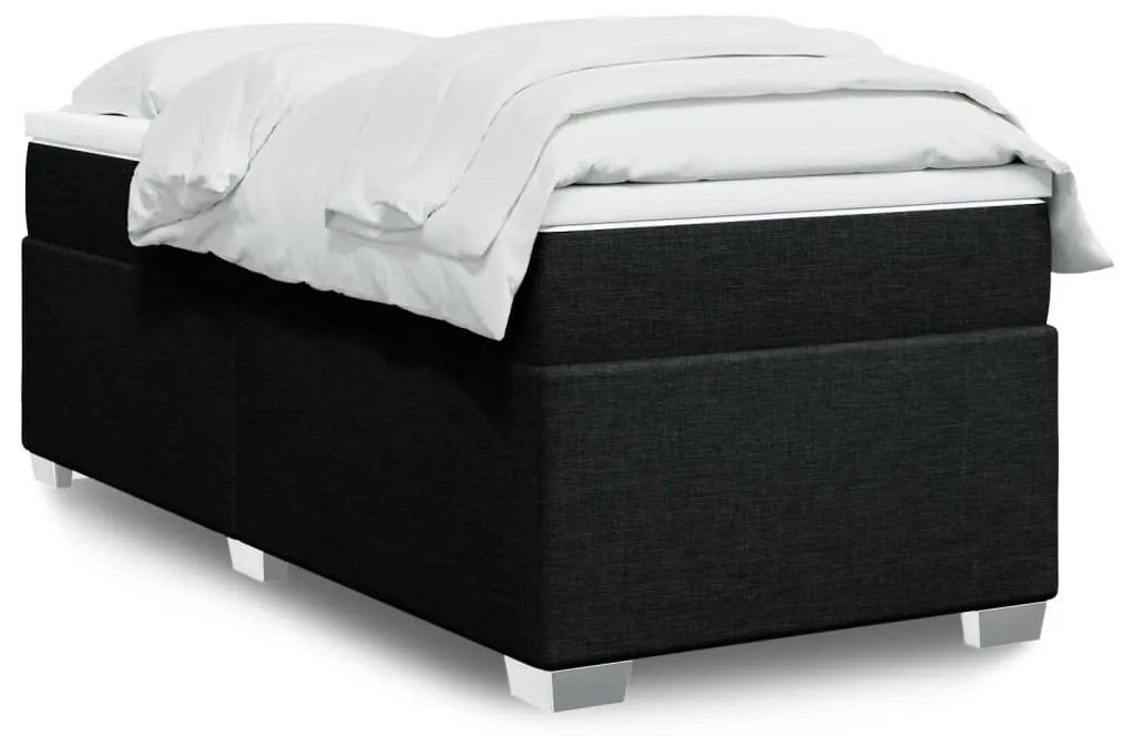 Box spring postel s matrací černá 90x200 cm textil 3285104