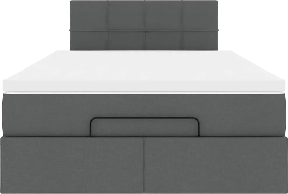 Osmanský postel s matrací tmavě šedá 120x190 cm textil 3311443
