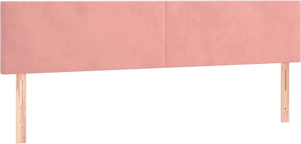 Box spring postel s matrací a LED růžová 180x200 cm samet 3134302