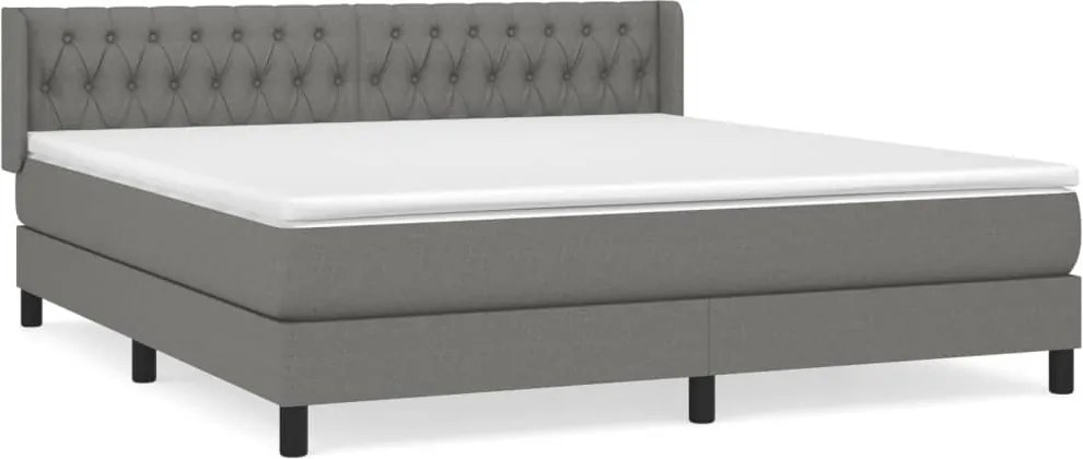 Box spring postel s matrací tmavě šedá 180x200 cm textil 3129970