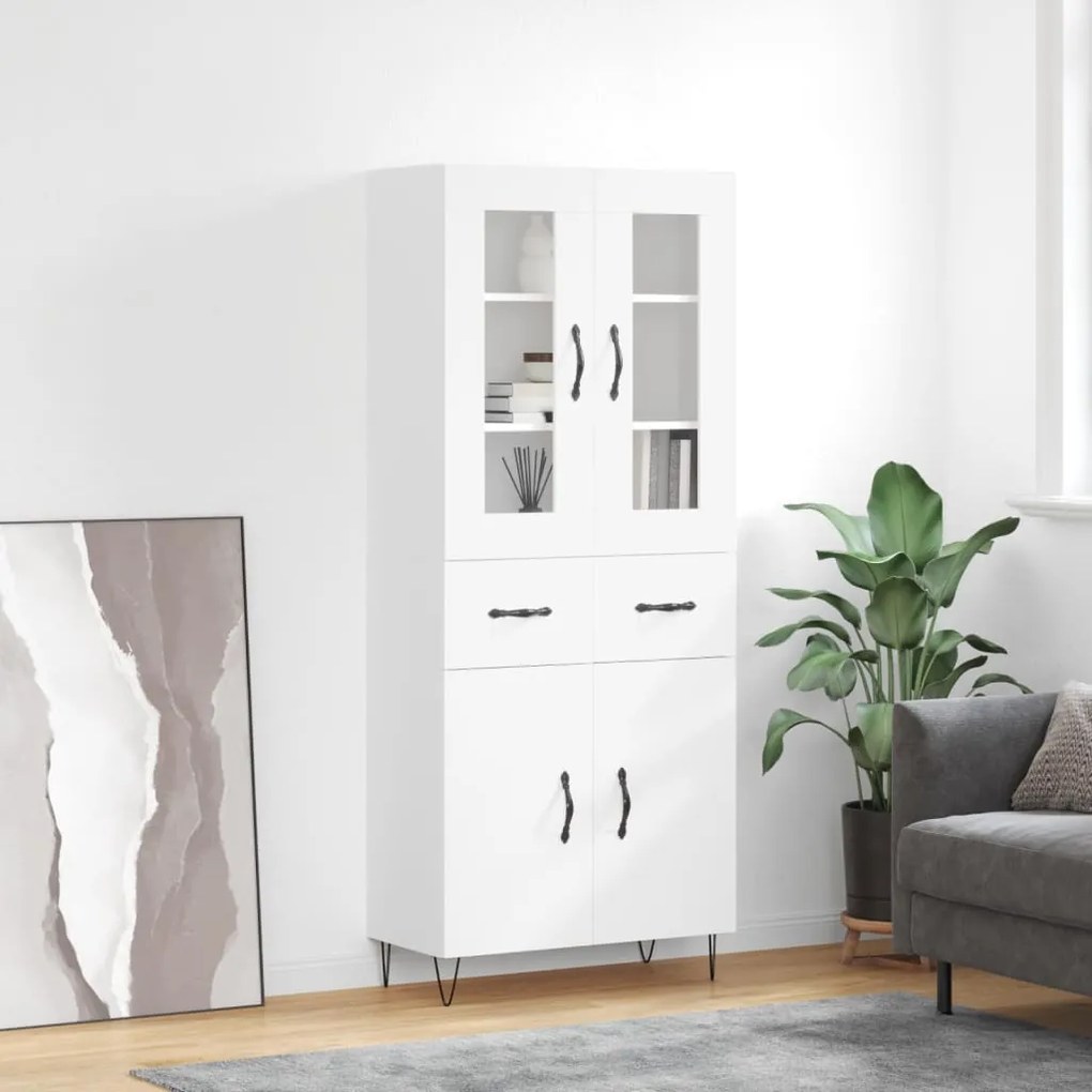 Skříň highboard bílá 69,5 x 34 x 180 cm kompozitní dřevo 3198561