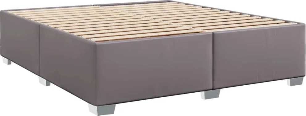 Box spring postel s matrací šedá 200x200 cm umělá kůže 3285227