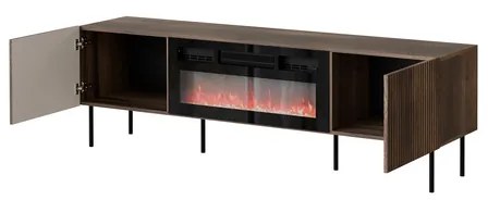 TV skříňka s krbem Ostani 180, Barva: Ořech warmia