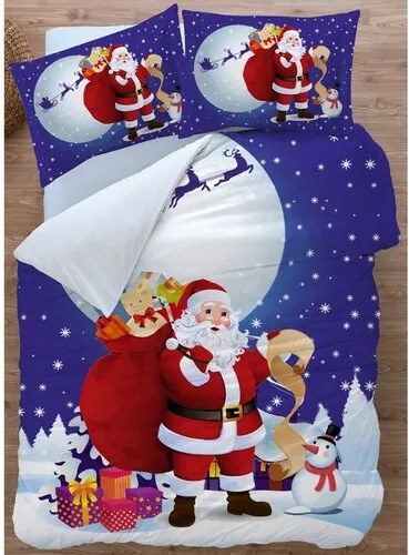 BedTex Bavlněné povlečení Santa 3D, 140 x 200 cm, 70 x 90 cm