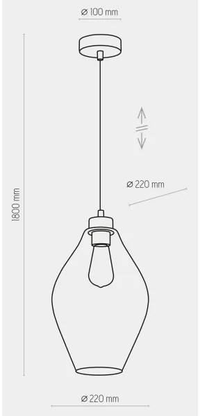 Lustr na lanku TULON 1xE27/60W/230V