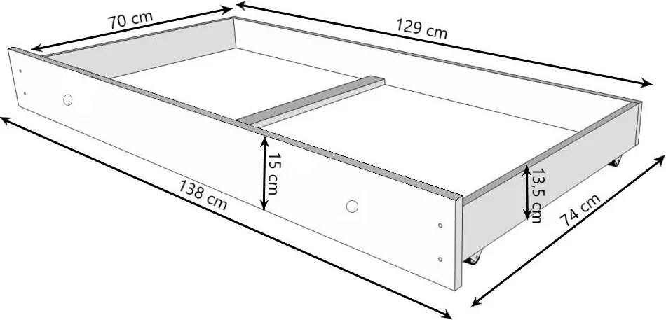 ADRK Furniture Postel s matrací a šuplíkem CASIMO ELEPHANT 140x70