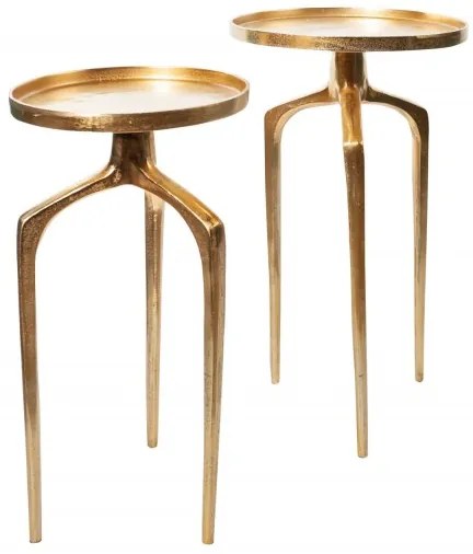 Odkládací stolek Abstraktní sada 2 hliníkových zlatých / 40357