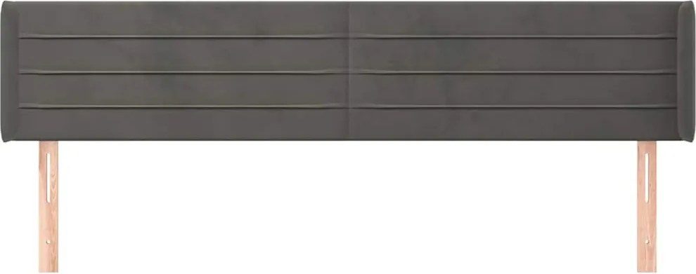 Čelo postele typu ušák tmavě šedé 163x16x78/88 cm samet 3118963