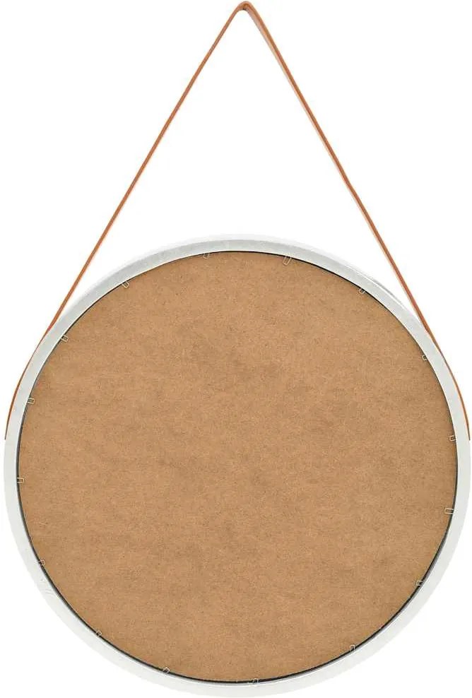 Nástěnné zrcadlo s popruhem 60 cm stříbrné 320370