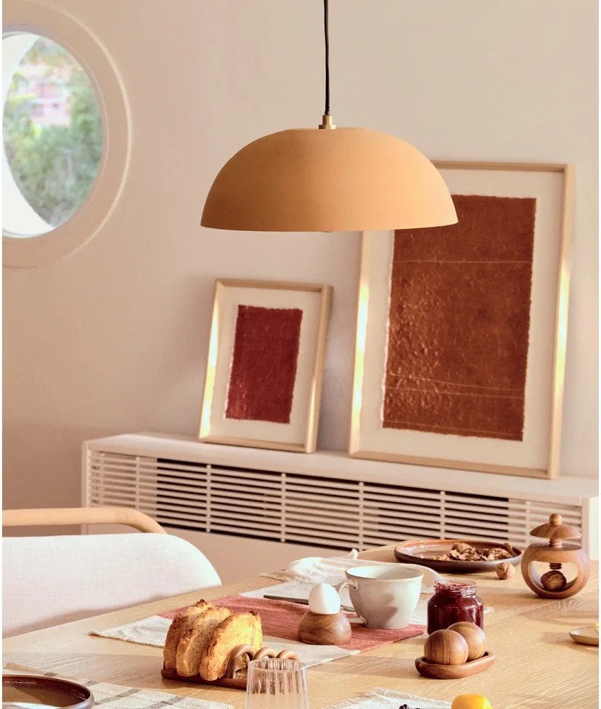 Oranžové kovové závěsné svítidlo ø 46 cm Nibla – Kave Home