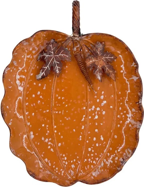 Rustikální kovová oranžová mísa dýně Pumpkin Rust - 47*45*5 cm