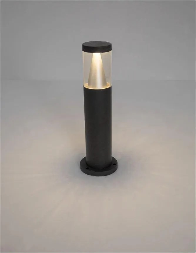 NV 9905025 Venkovní sloupkové svítidlo ROCK černý hliník stříbrný hliník a čirý akryl LED 8W 3000K 220-240V 120st. IP65 - NOVA LUCE