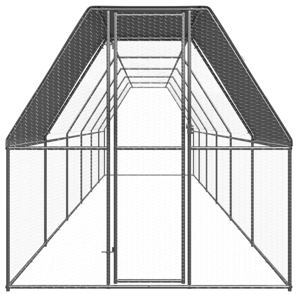 vidaXL Marketos Venkovní klec pro kuřata 2 x 12 x 2 m pozinkovaná ocel