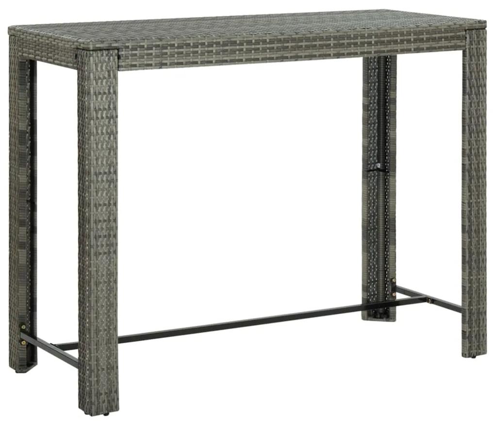 Zahradní barový stůl šedý 140,5 x 60,5 x 110,5 cm polyratan,  45878