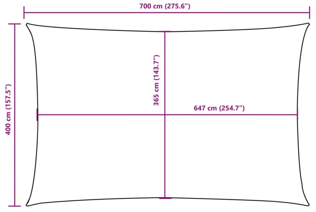 vidaXL Marketos Stínící plachta oxfordská látka obdélníková 4 x 7 m žlutá