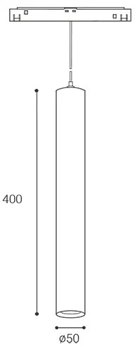 LED2 6091833D Miky 40 Z, černý závěs pro Mag track 48V, 10W 3000K DALI, výška 40cm