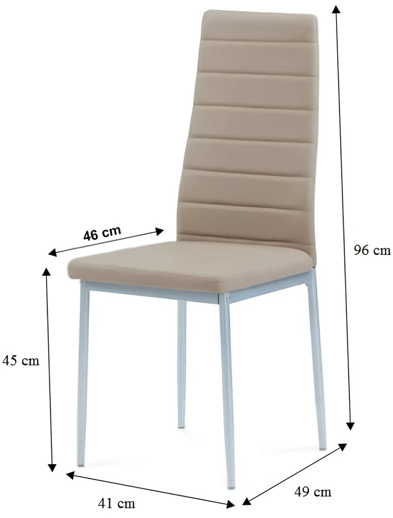 Jídelní židle SWISS - ekokůže, béžová / šedá