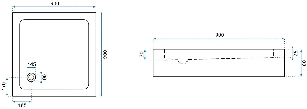 Rea Punto - Sprchový kout s posuvnými dveřmi 90x90cm čiré sklo, chromový profil, REA-K0867