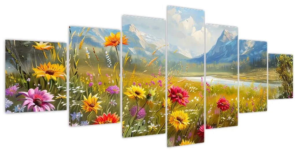 Obraz - Malovaná krajina (210x100 cm)