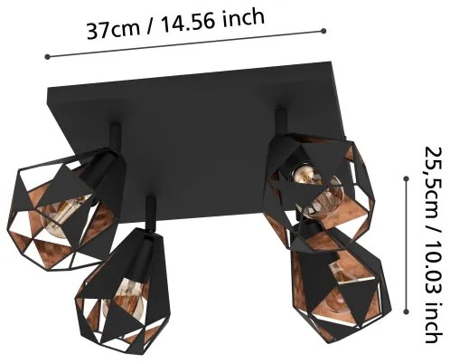 Eglo 43718 - Bodové svítidlo CARLTON 4xE27/40W/230V