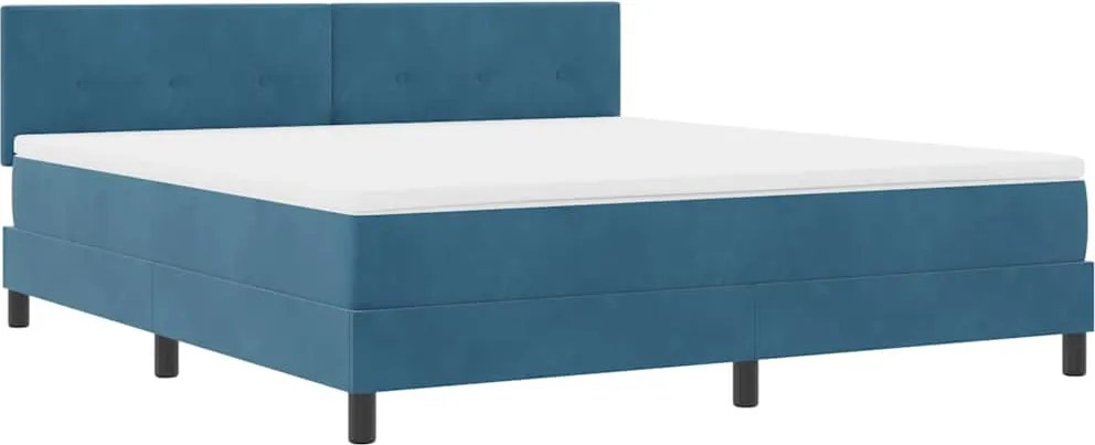 Postel s boxspringem s čelo Tmavě modrá 180 x 200 cm samet 3339192