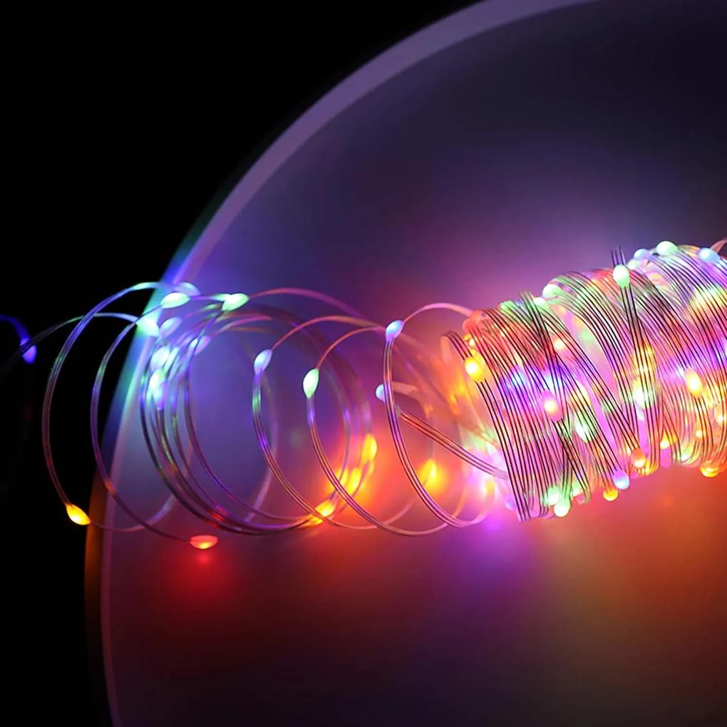 Venkovní světelný vánoční řetěz s šípkovými diodami, různobarevná, 100m, 1000 LED, 8 programů