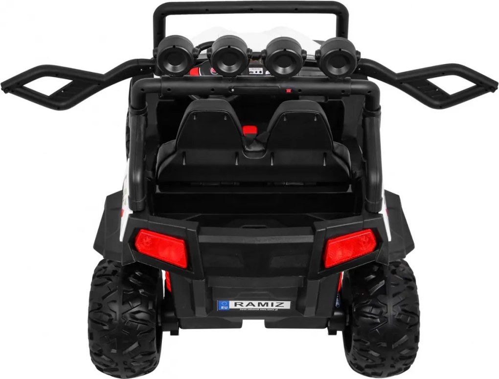 Ramiz Terénní bugina Strong pro děti bílá + pohon 4x4 + dálkové ovládání + nosič zavazadel + rádio MP3 + LED