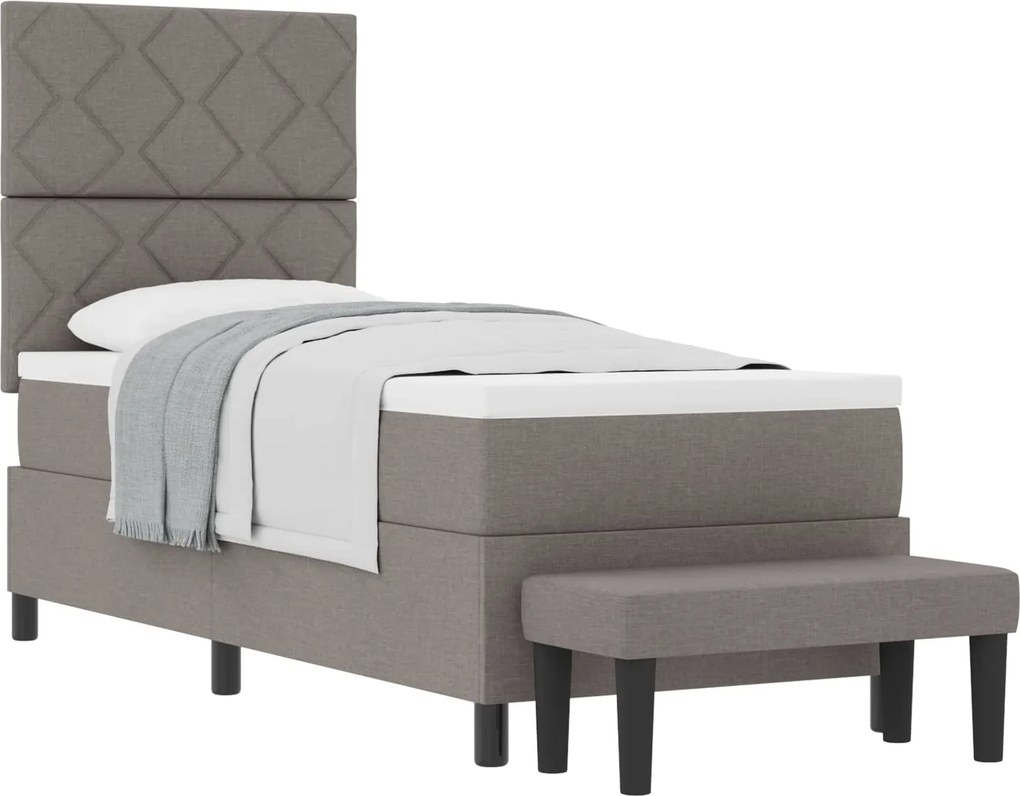 Postel s boxspringem s čelo Taupe 80 x 200 cm textil 3344104