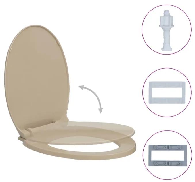 vidaXL WC sedátko s pomalým sklápěním béžové oválné