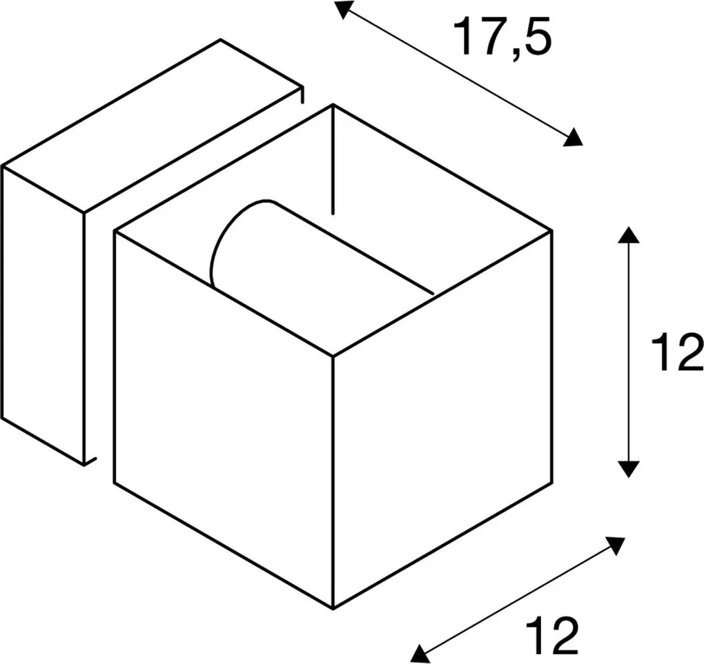LA 1000335 SQUARE TURN QT14 venkovní nástěnné svítidlo stříbrošedá max. 42W IP44 - BIG WHITE (SLV)