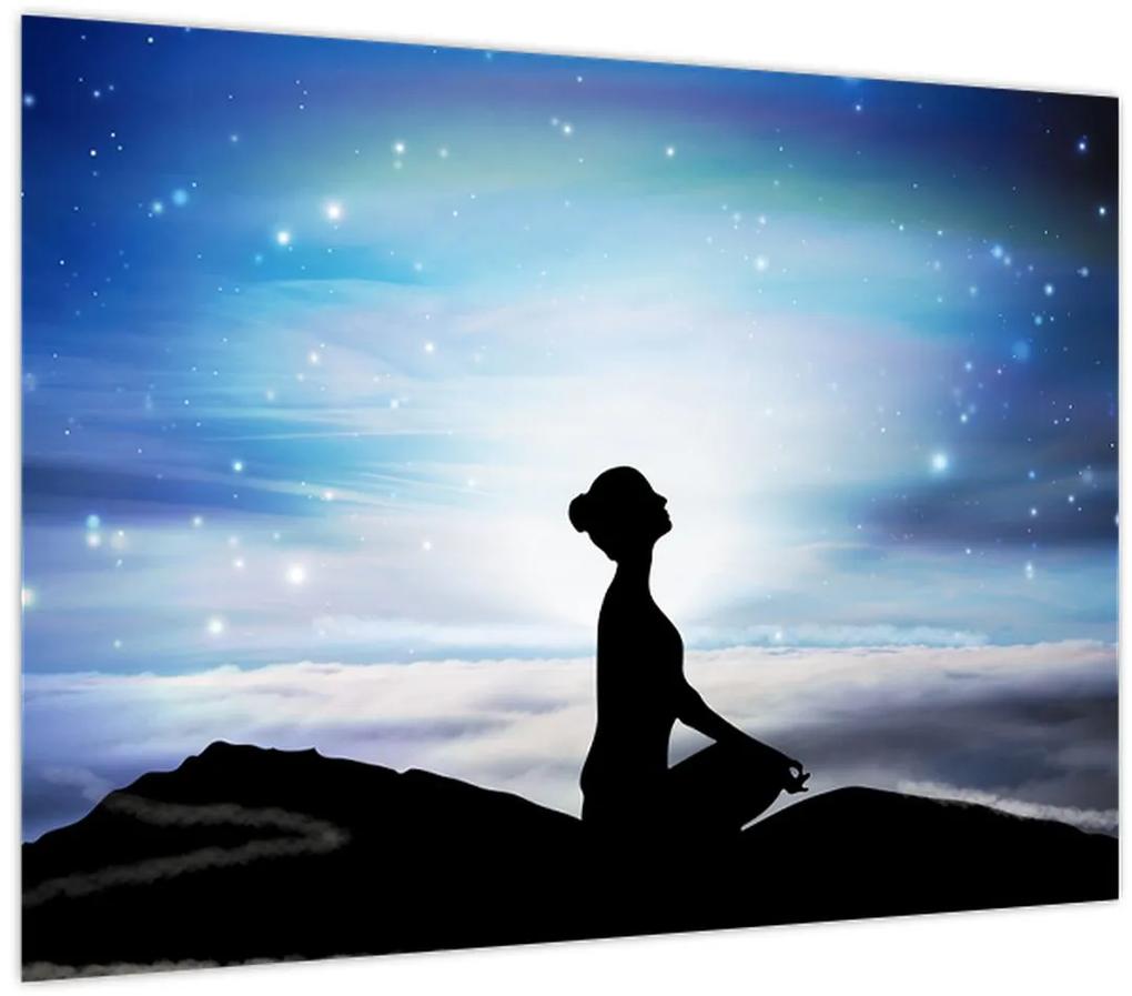 Obraz meditující ženy (70x50 cm)